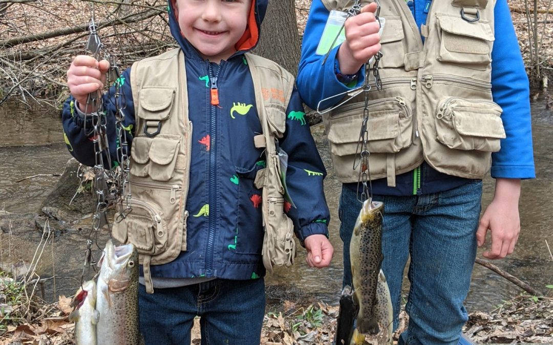028, connor dippold, 2 little boys, stringers of fish, Elk County ...