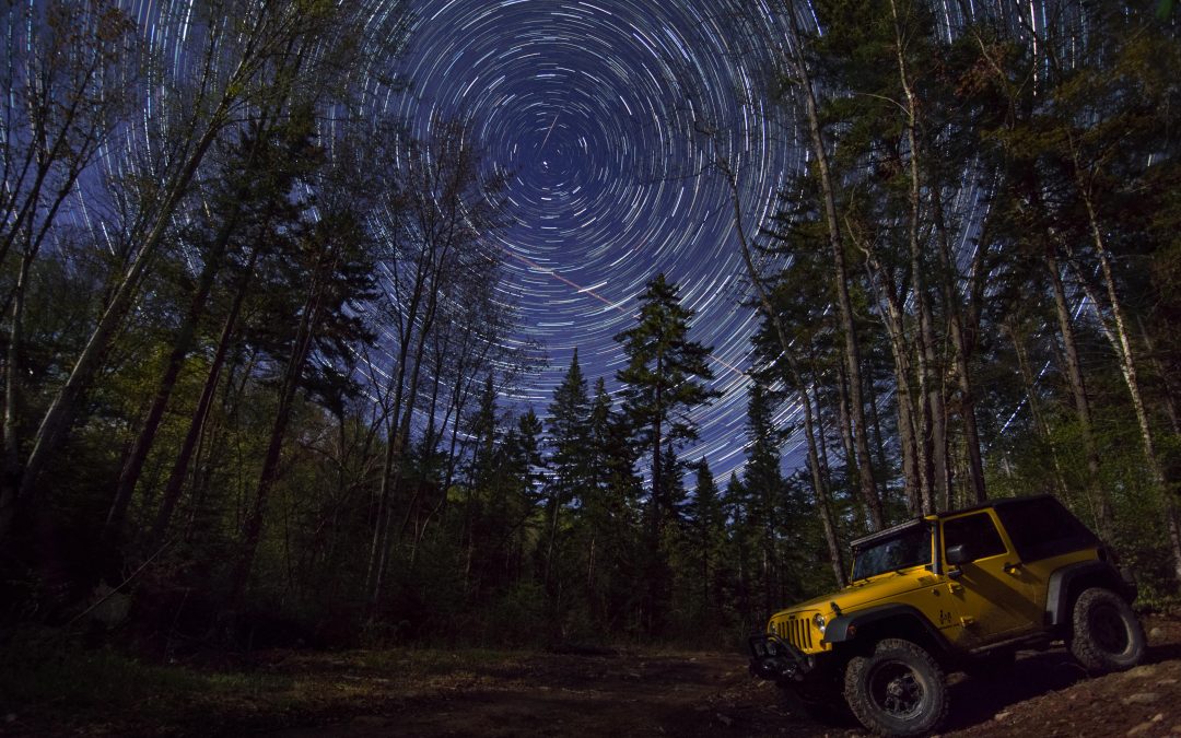 152 – Elk State Forest near Driftwood Jeep Stars Night Sky Star Trail ...