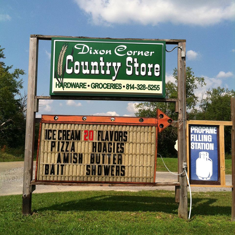 Dixon Corner Country Store sign | Visit PA Great Outdoors