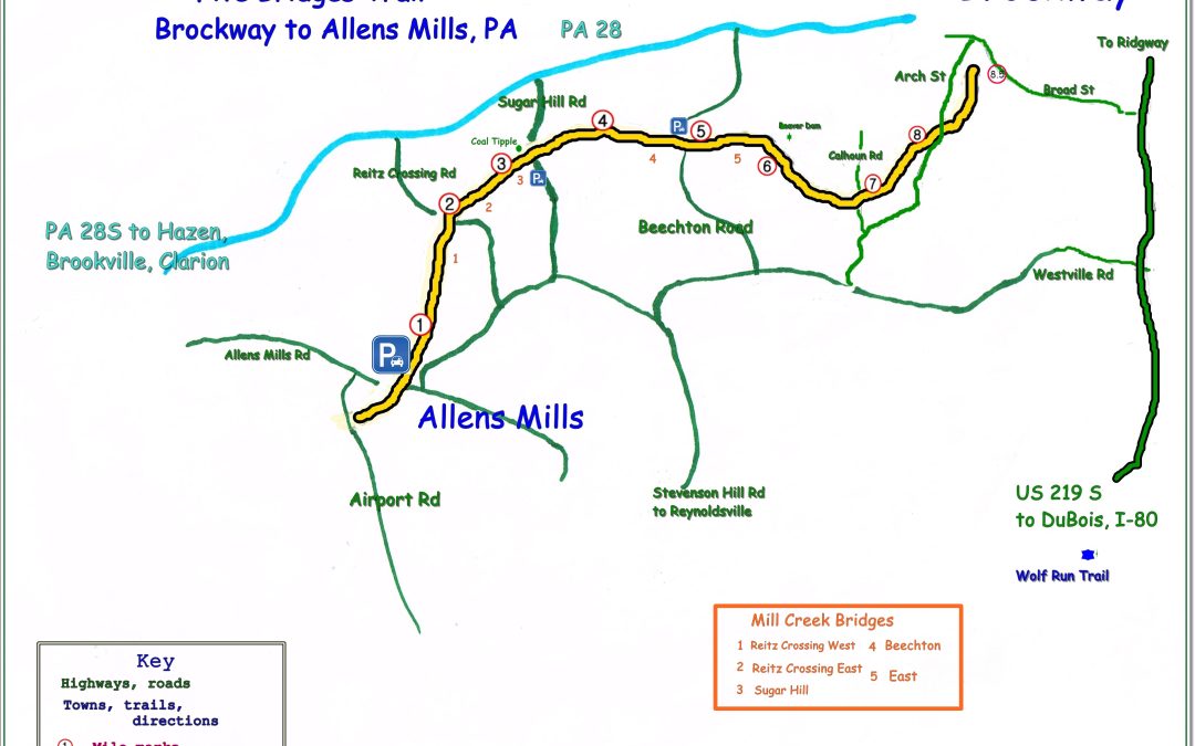 Five Bridges Trail Map Brockway Allens Mills | Visit PA Great Outdoors