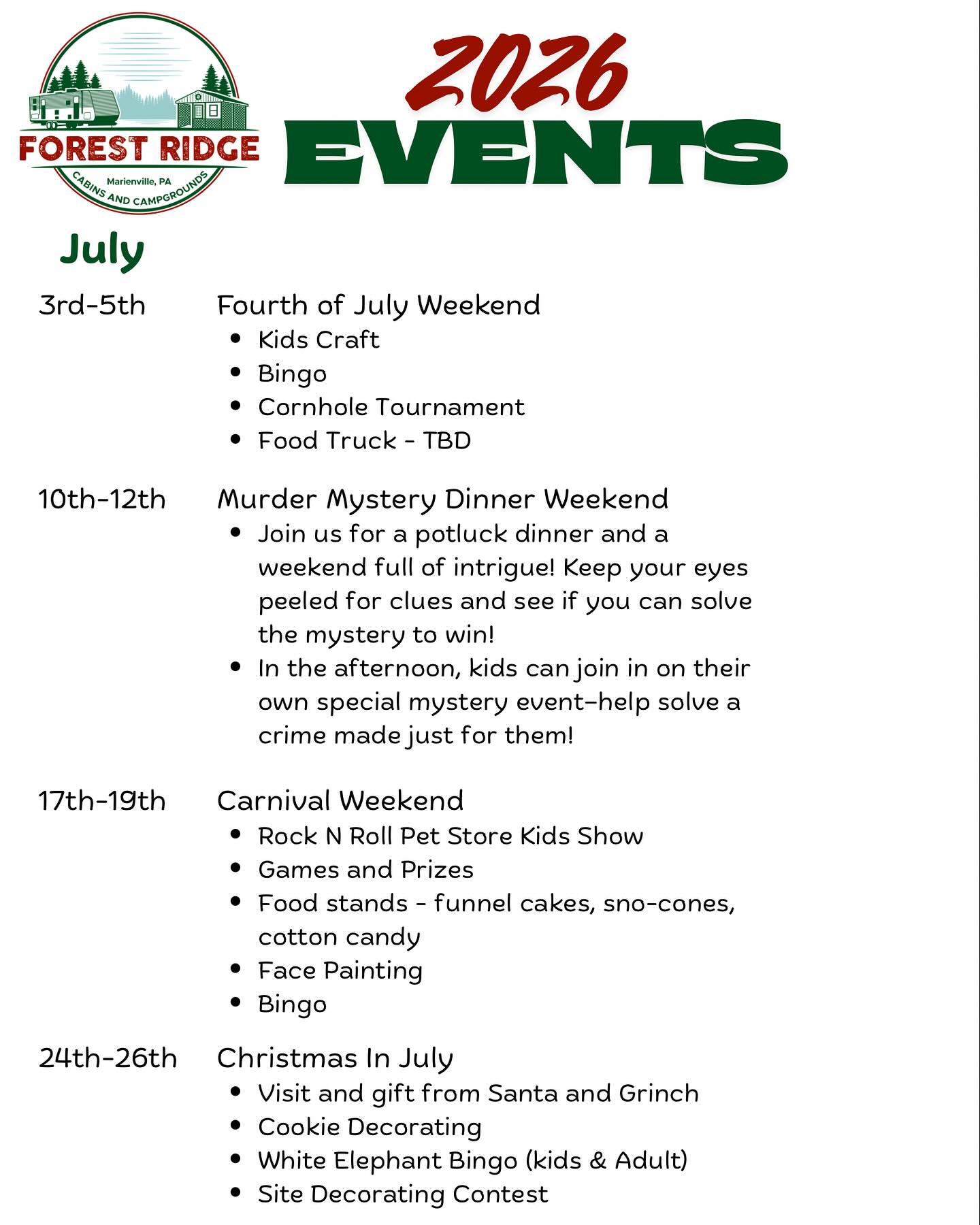 July Events | Visit PA Great Outdoors