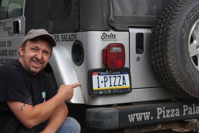 Pizza Palace Plus license plate | Visit PA Great Outdoors
