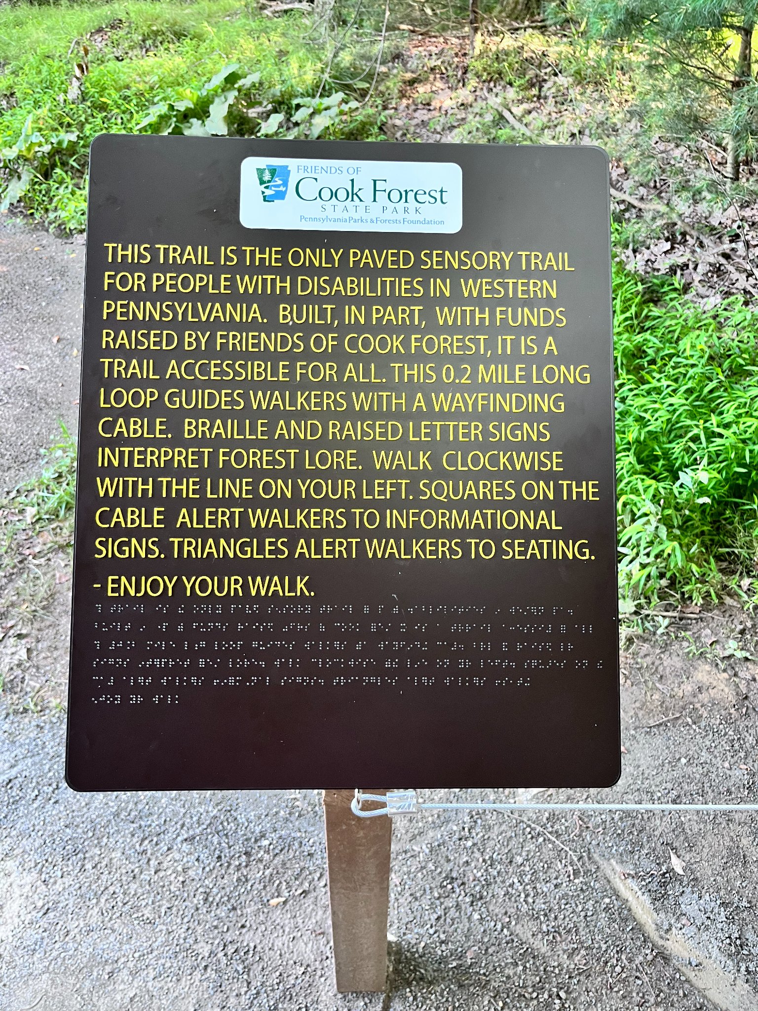 Sensory Trail sign | Visit PA Great Outdoors