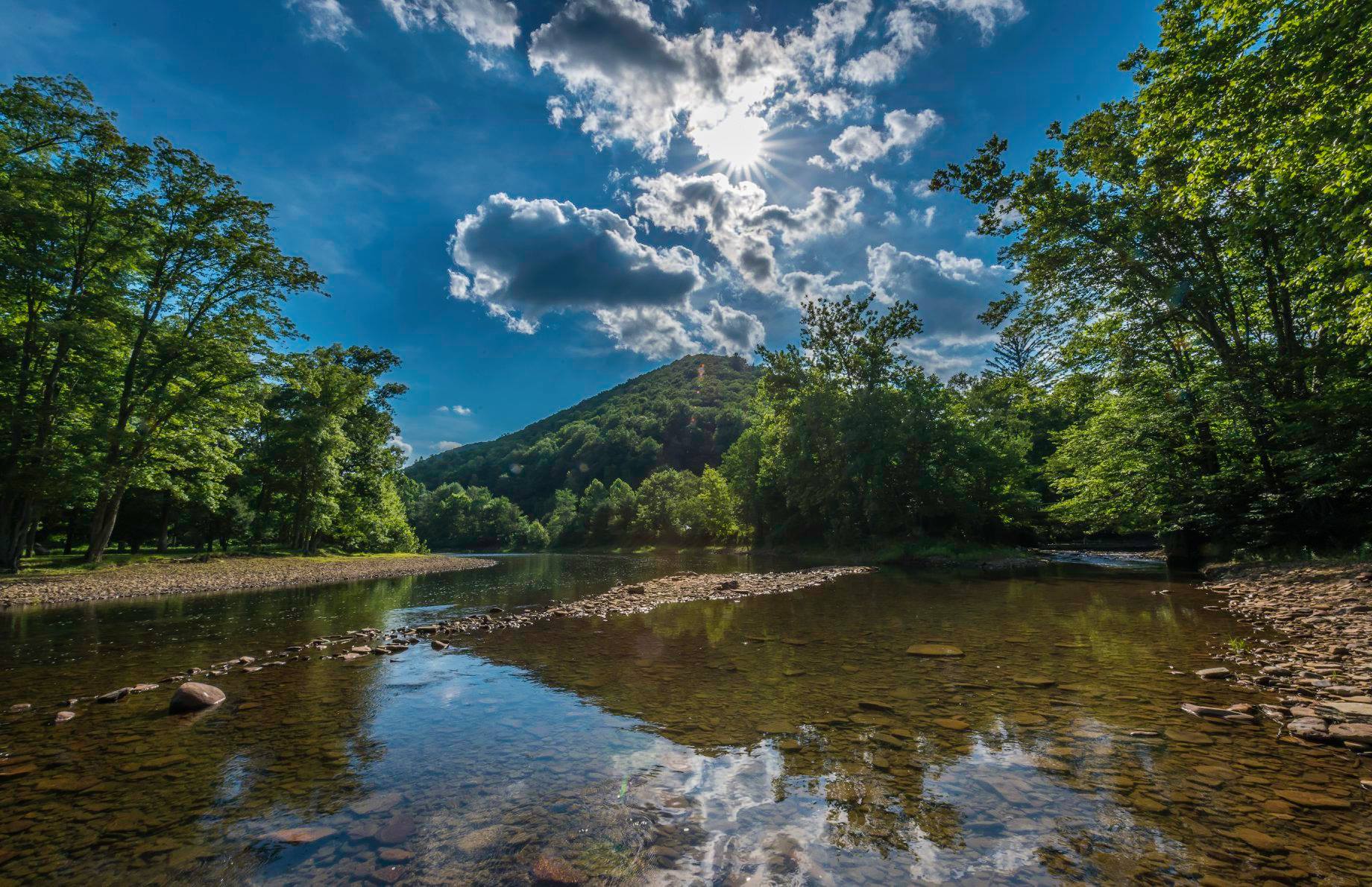 Sinnemahoning Dents Run Bennett Branch meet blue skies water – Jeff ...