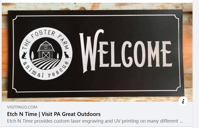 Welcome sign EtchNTime | Visit PA Great Outdoors