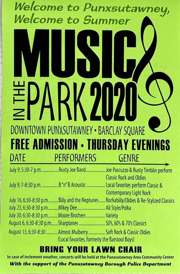 music in the park punxy | Visit PA Great Outdoors